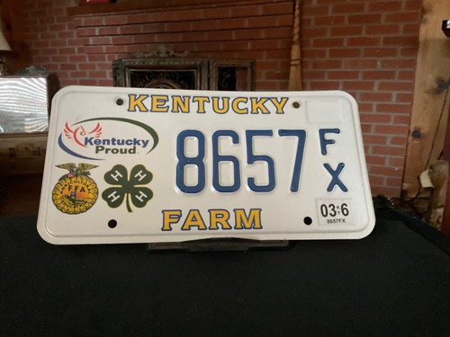 Kentucky Farm License Plate 4H FFA "Kentucky Proud" 8657 FX | eBay