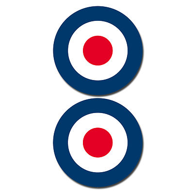 2 x 200mm 8" Glossy Vinyl Stickers - RAF Roundel The Who Mod Target ...