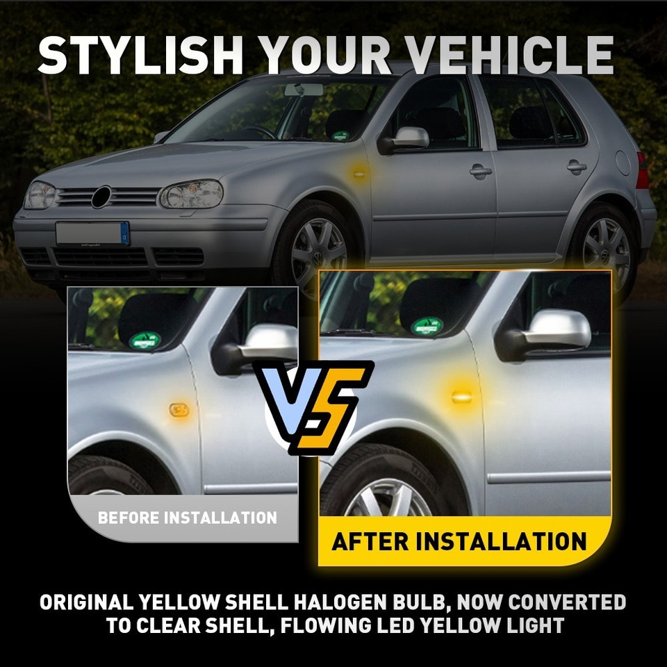 Sequential LED Side Marker Signal Lights For VW MK4 Golf Jetta GTI R32 ...