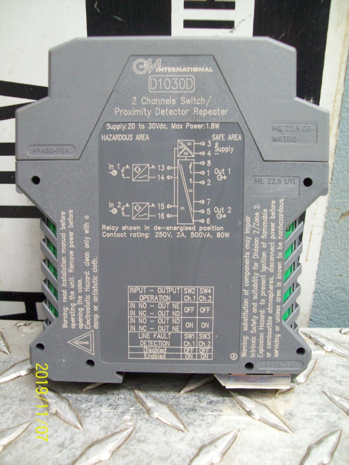 GM INTERNATIONAL D1030D 2-CHANNEL SWITCH / PROXIMITY DETECTOR REPEATER ...