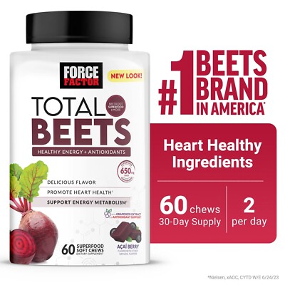 Total Beets Soft Chews with Beetroot Supplement, 60 Chews | eBay
