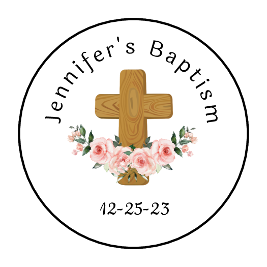 30 Personalized baptism envelope seals, stickers labels, tags, round ...