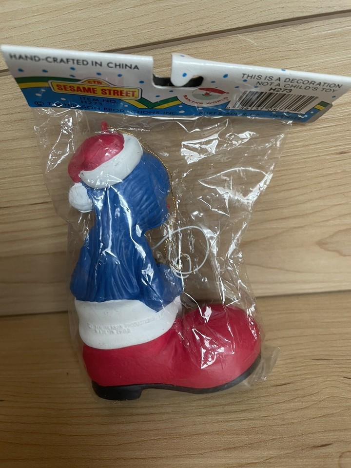 Jim Henson Grover Ornament Sesame Street Stocking Trumpet Vintage 1998 ...