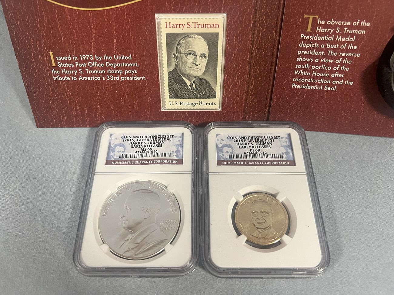 2015 P REVERSE PROOF HARRY S. TRUMAN DOLLAR & SILVER MEDAL COIN ...