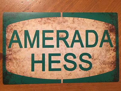Tin Sign Vintage Amerada Hess Gasoline Motor Oil 3 | eBay