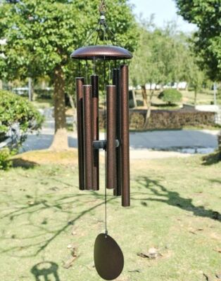 36in Metal Wind Chimes Outdoor 5 Tubes Large Deep Tone Adjustable Tuned ...