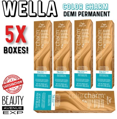 **NEW** 5pc BUNDLE WELLA Color Charm Demi Permanent Hair Color 7A | eBay