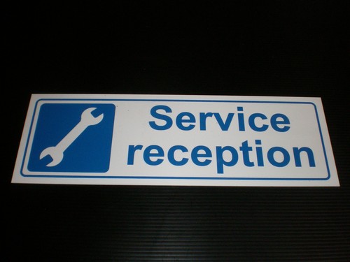 SERVICE RECEPTION sign or sticker 300mm x 100mm MOT car garage repairs ...