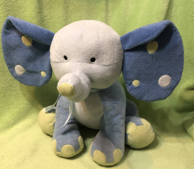 Burton & BURTON Blue Elephant Plush Stuffed Animal Baby Toy LARGE 16 ...