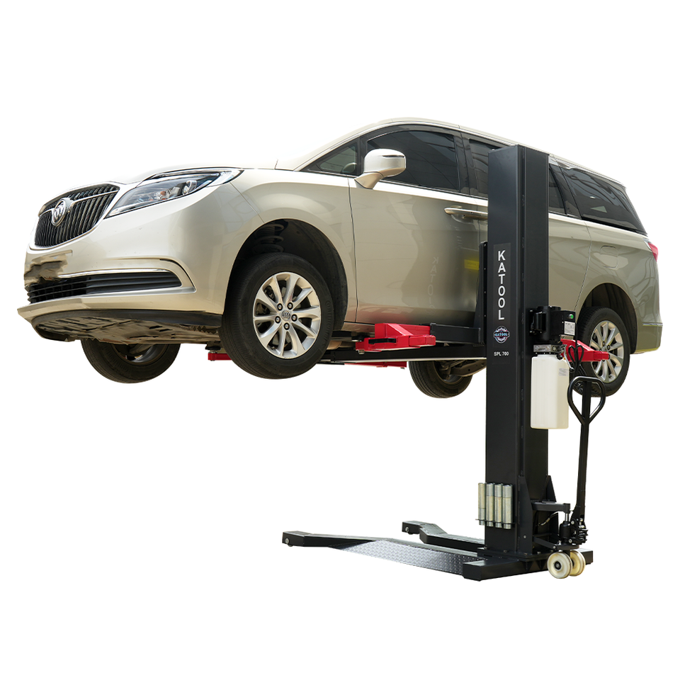 7000lbs Single Post Lift 110v Hydraulic Portable Lift Single Post Auto ...