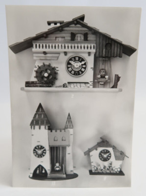 Kodepa Milano Italy Mantle Clocks Coo Coo Vintage Postcard RPPC Black ...