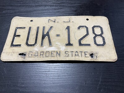 1970s New Jersey Garden State License Plate EUK 128 NJ USA | eBay