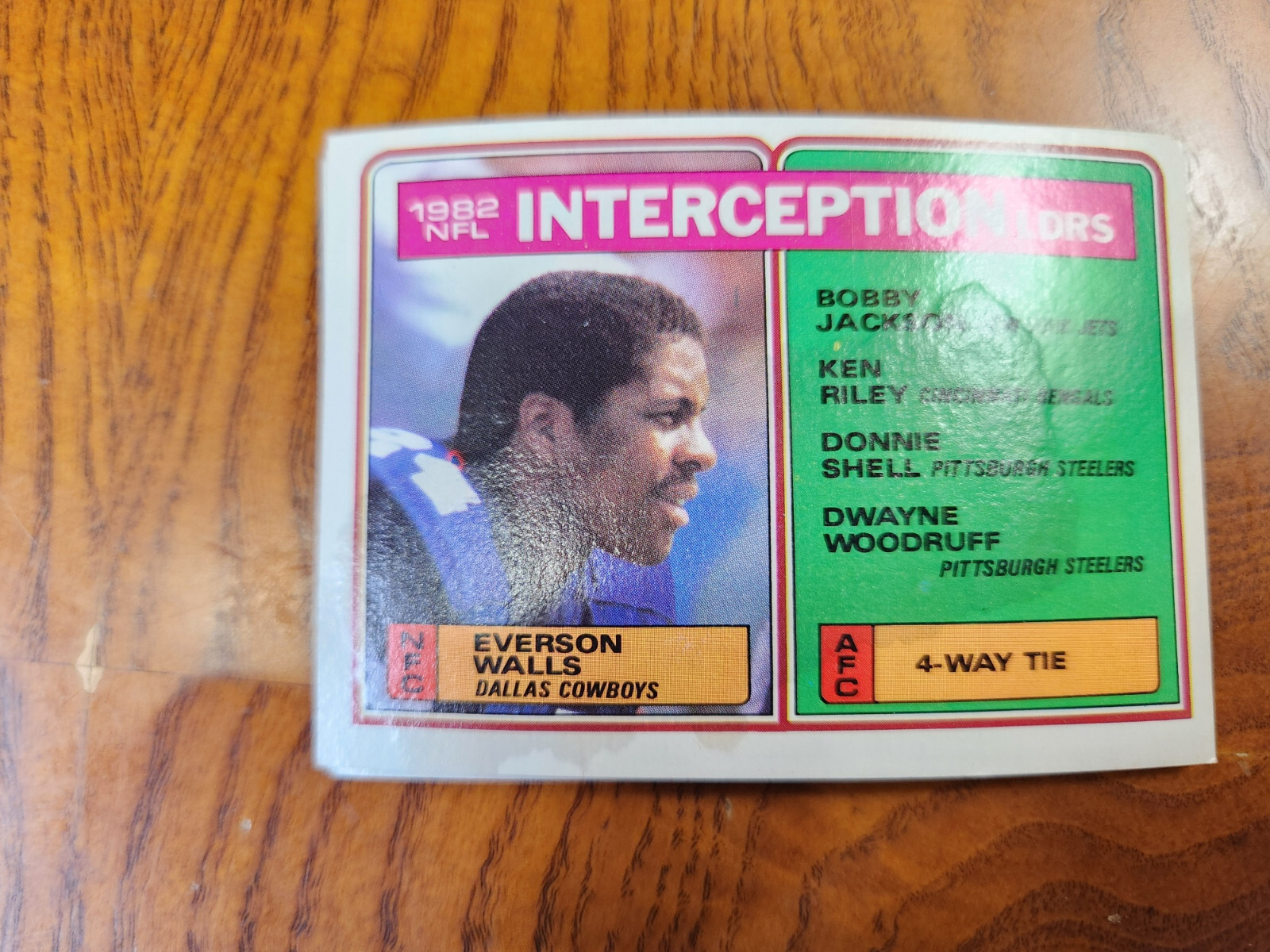 1983 Topps #206 1982 Interception Leaders - Everson Walls LL Football ...