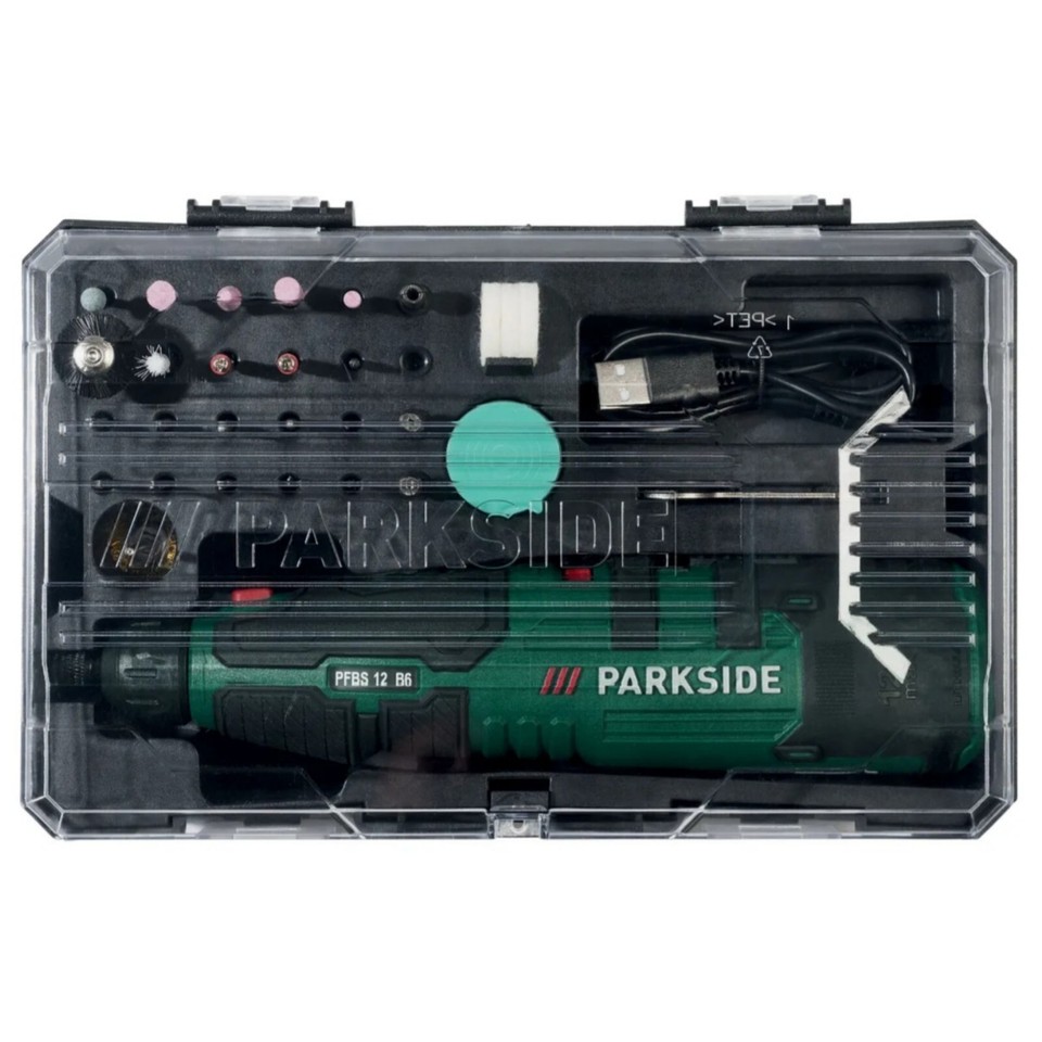 Parkside 12V Cordless Rotary Multi Tool Precision Drill Grinder +50 ...