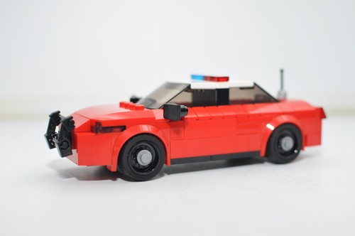 Police Car Red White Custom Interceptor Model Compatible with LEGO ...