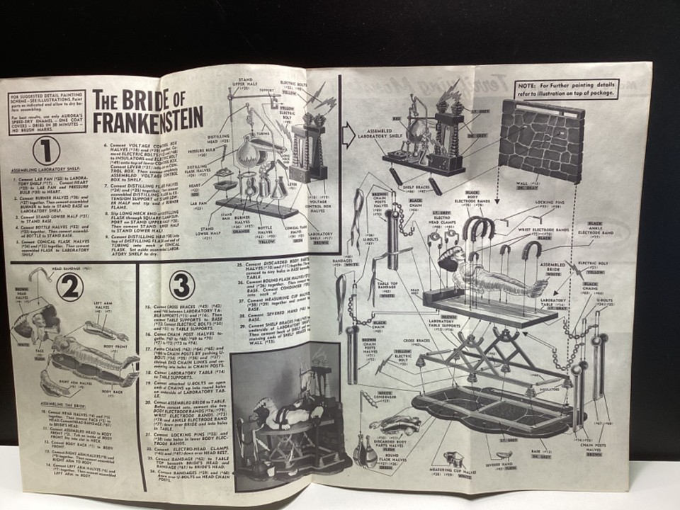 1965 Aurora The Bride of Frankenstein Model KIT NO. 492 - 149 | eBay