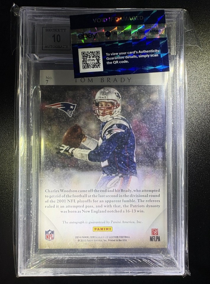 2014 Immaculate TOM BRADY Auto AutographSnow Game Tuck Rule /25 BGS 9 ...