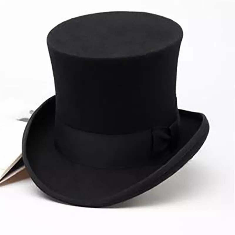 Top Hat Magic Performing Cap Wool Mad Hatter Tall Hat Vintage Height ...