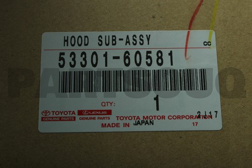5330160581 Genuine Toyota HOOD SUB-ASSY 53301-60581 | eBay