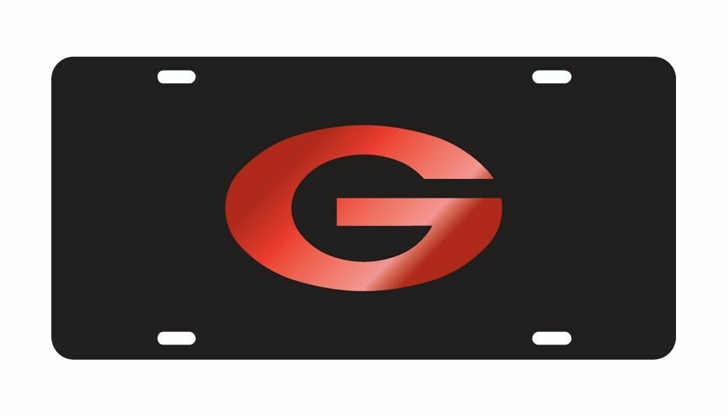 UGA UNIVERSITY OF GEORGIA Black-Red Mirrored License Plate / Car Tag | eBay