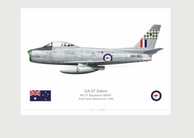 Warhead Illustrated CA-27 Sabre 77 Sqn RAAF A94-982 Aircraft Print | eBay