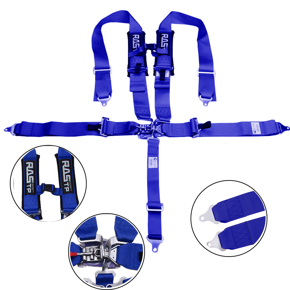 3" Universal Blue 5 Point Camlock Quick Release Racing Car Belt Harness ...