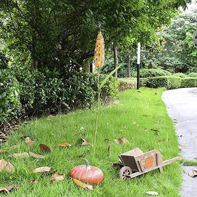 Metal Autumn Harvest Corn Stake Decoration, Decorative Yard Lawn Garden ...