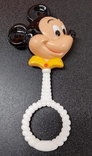 Vintage Mickey Mouse Baby Rattle 70s toy By DANARA for Walt Disney HONG ...