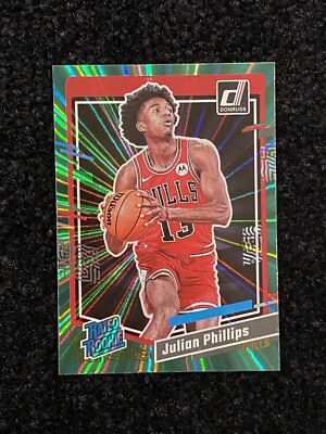 2023 Panini Donruss Rated Rookie Green Laser Julian Phillips #227 RC ...