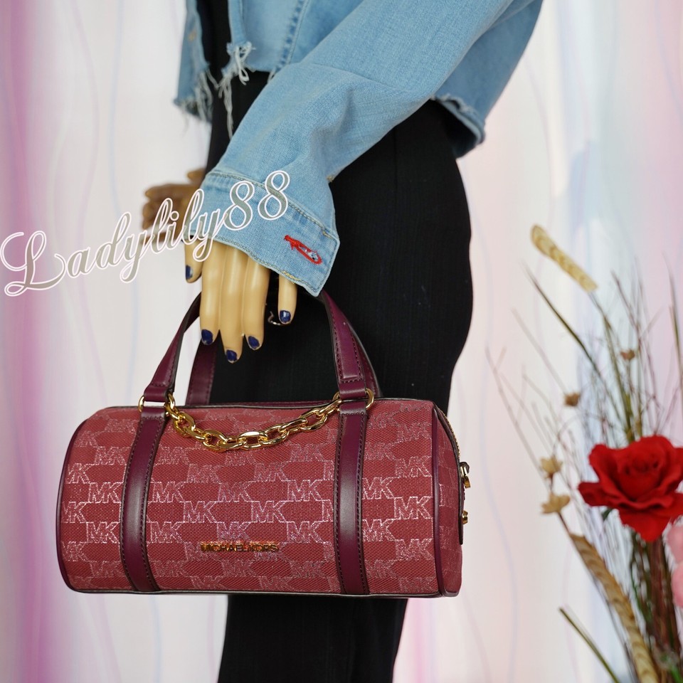 NWT MICHAEL KORS ZOOEY MEDIUM BARREL MESSENGER CROSSBODY SATCHEL ...