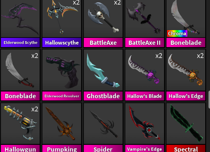 Roblox Murder Mystery 2 MM2 ALL Super Rare Godly Knives and Guns *FAST ...
