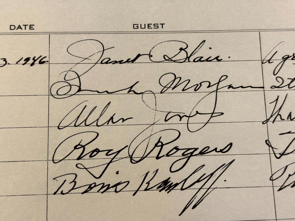 Boris Karloff Frank Morgan Extremely Rare Autographed Page '46 Radio +Rogers | eBay