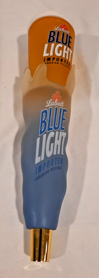 LABATT BLUE LIGHT BEER GLASS FROZEN PILSNER BAR DRAFT BEER TAP HANDLE ...