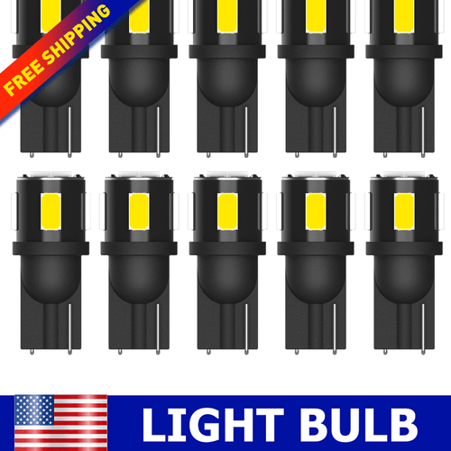 10PCS CANBUS T10 LED License Plate Light Bulbs 6500K Super Bright White ...