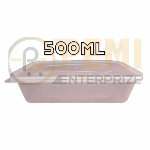 HEAVY DUTY SATCO 500ML PLASTIC CONTAINERS+LIDS CLEAR MICROWAVE FOOD ...