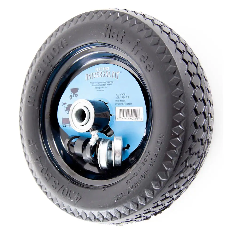 Hand Truck Flat Free Tire Dolly Wheel Replacement Universal 10-1/2 x 3 ...