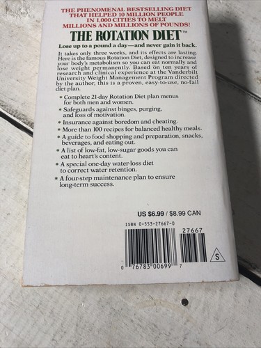 Rotation Diet by Martin Katahn (1987, Mass Market) for sale online | eBay