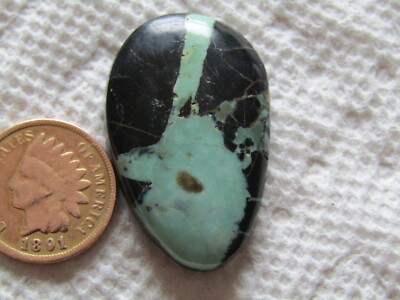 Ribbon Boulder Turquoise Cab 37 carat Cabochon Royston Number 8 Pilot ...