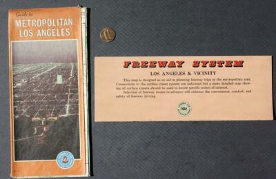 Circa 1970 Los Angeles California road map Freeway System TWO Map ...