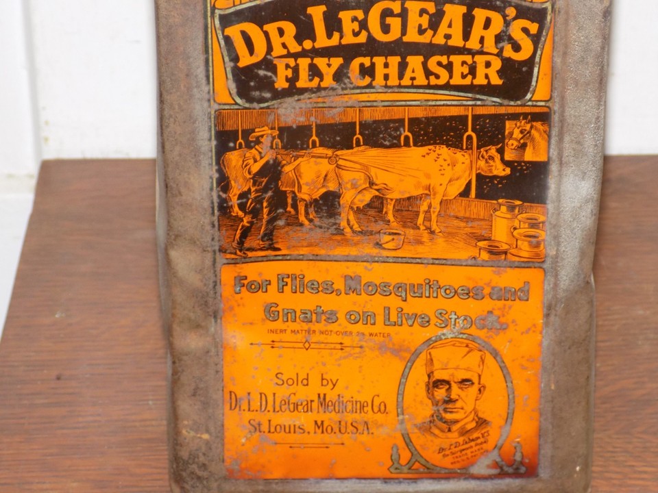 Vintage Dr. Legear’s Fly Chaser 1 Gallon EMPTY Can | eBay