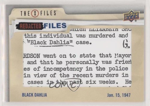 2019 X-Files: UFOs and Aliens Redacted Files Level One Black Dahlia # ...