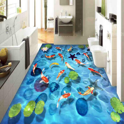 Blue Pool Water 3D Floor Mural Photo Flooring Wallpaper Home Print ...