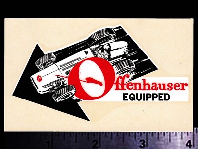 OFFENHAUSER Equipped - Original Vintage 1960's Racing Water Slide Decal ...