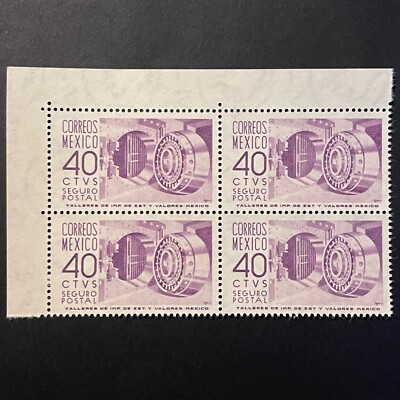 Mexico, Scott #g21, mint MNH, paper 3, watermark, no gloss, block of 4 ...