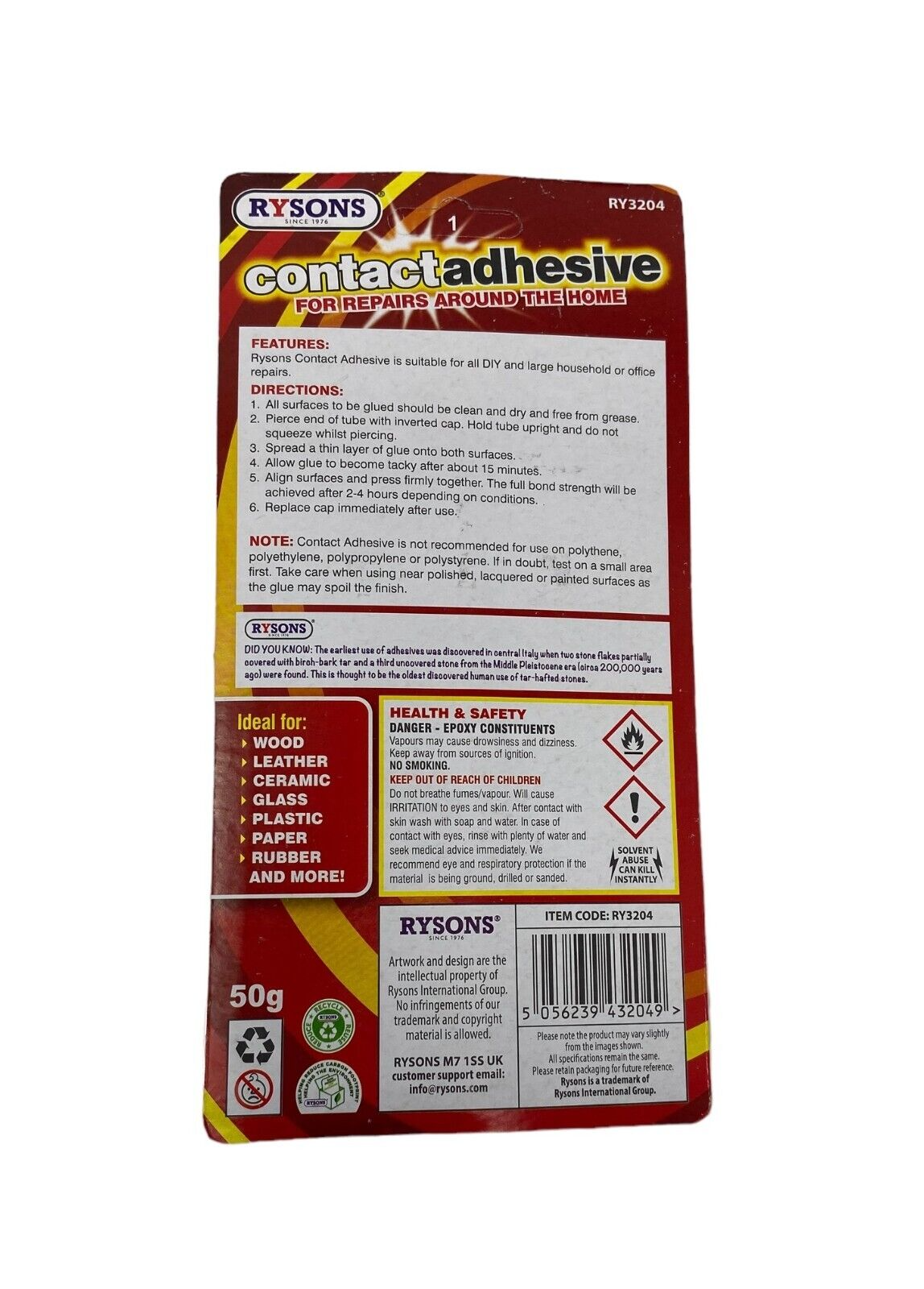 Multi Purpose Instant Contact Adhesive Super Strong Fast Drying Glue ...