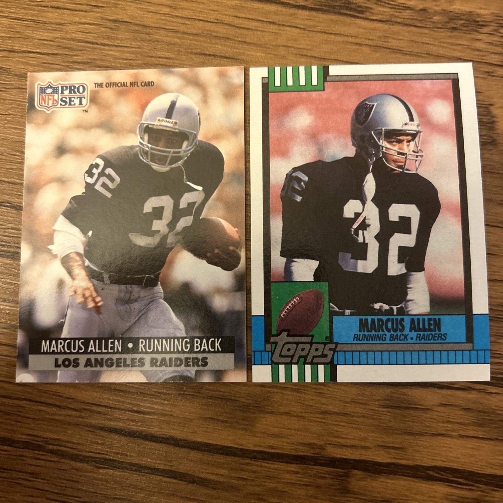 Marcus Allen 2 Card 1990 Lot! Raiders HOF! Pro Set Topps NM+ Free ...