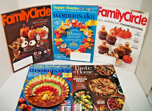 Lot of 5 Assorted Thanksgiving Fall Themed Magazines November 2014-2022 ...