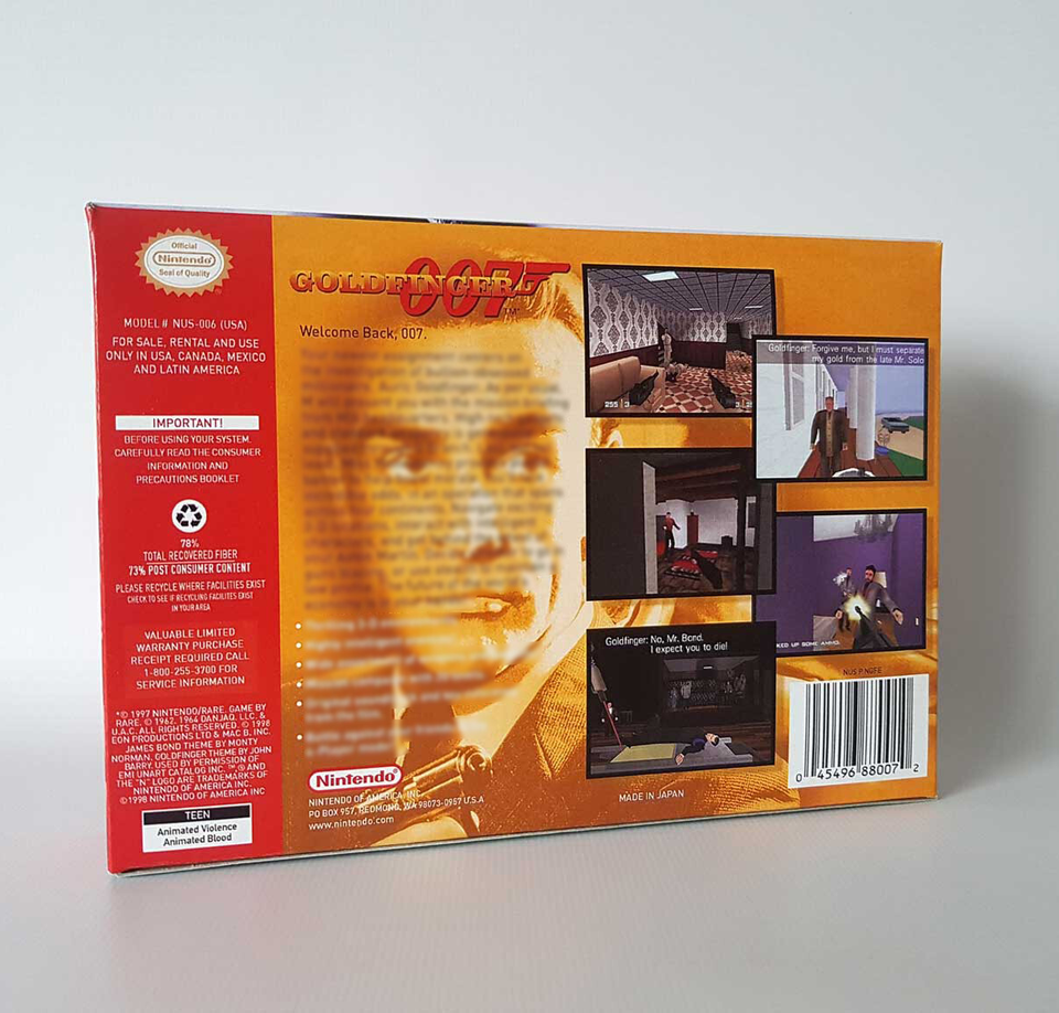 Goldfinger 64 USA NTSC N64 Nintendo 64 Box & Tray | eBay