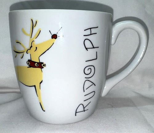 POTTERY BARN 16 oz RUDOLPH REINDEER Christmas MUG Excellent RETIRED ...