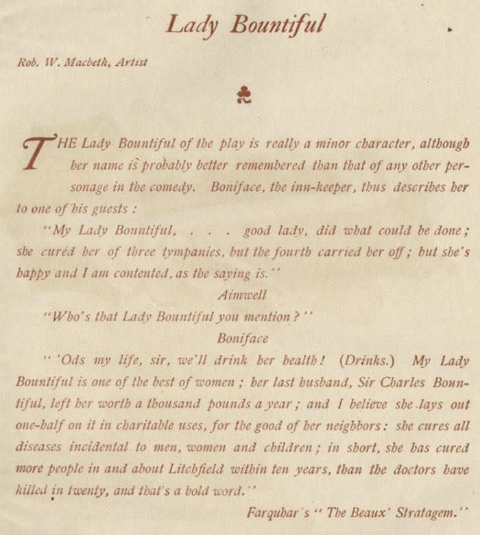 The Lady Bountiful-1891 ANTIQUE Vintage ART PRINT-ETCHING-Play ...